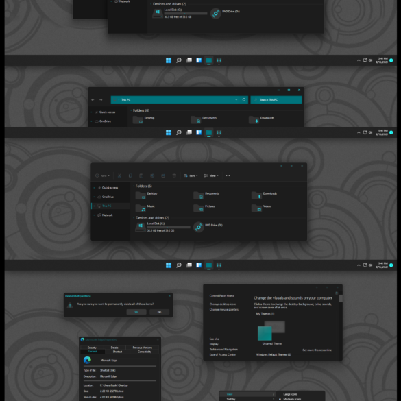 After Dark Cyan And Red Theme For Windows 11 - Cleodesktop