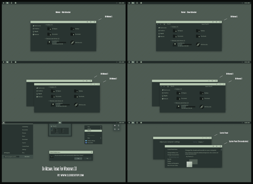 DA Minimal Theme For Windows 10 - Cleodesktop