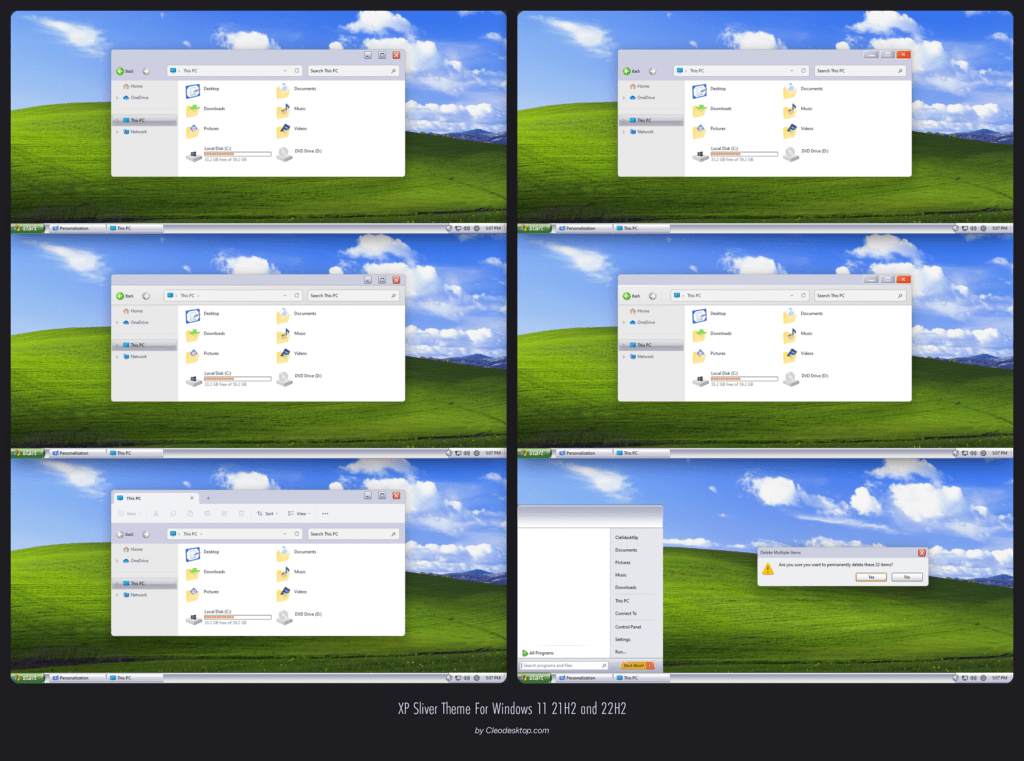 Windows XP Sliver Theme For Windows 11 22H2