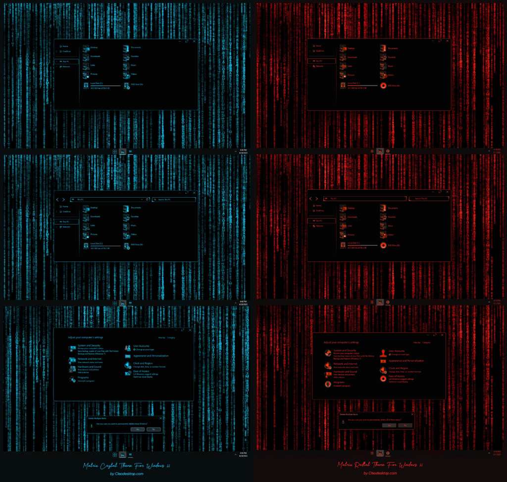 Matrix Crytal And Redtal Theme For Windows 11 Windows 11 Themes