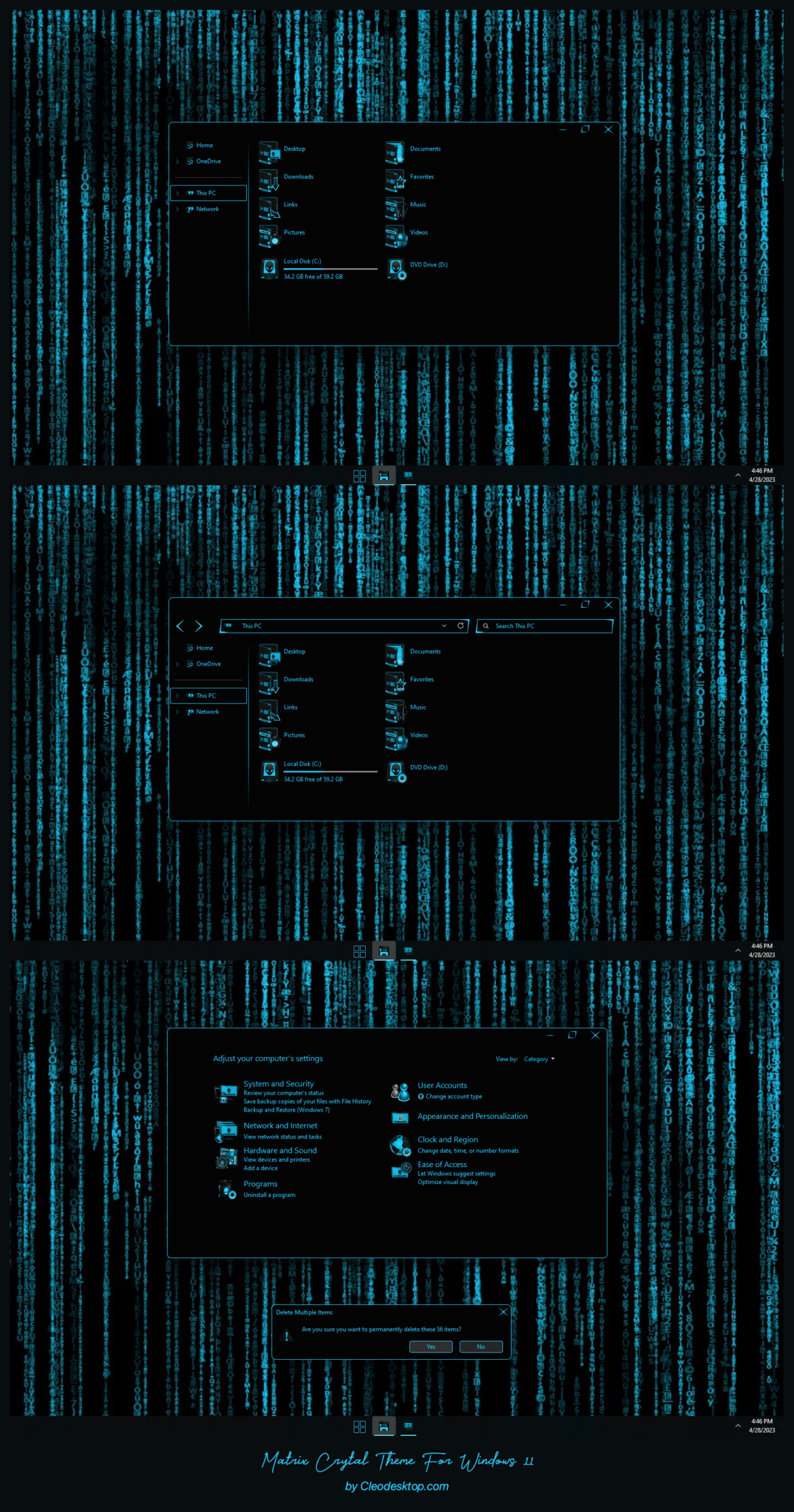 Matrix Crytal Theme For Windows 11 - Cleodesktop