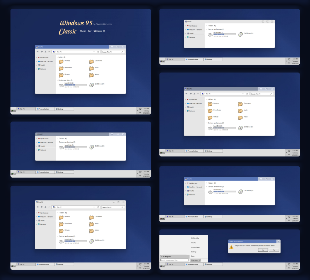 Windows 95 Classic Theme For Windows 11 - Cleodesktop