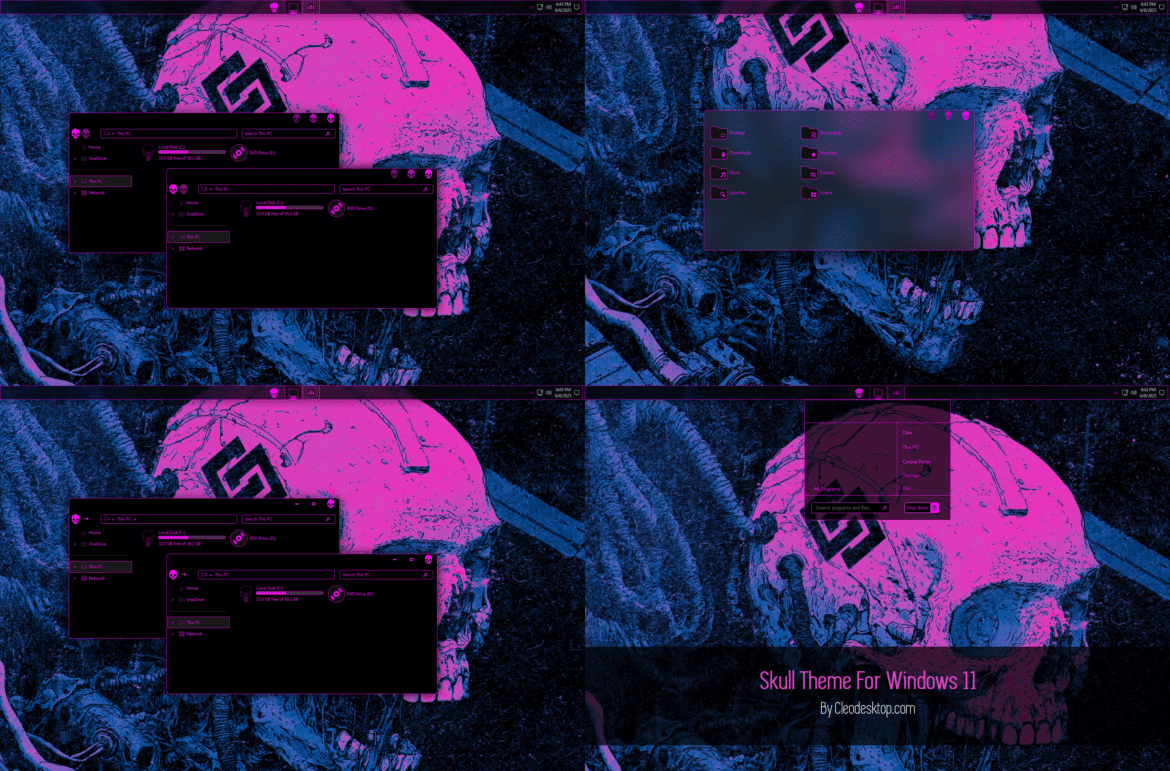 Skull Theme For Windows 11 - Cleodesktop
