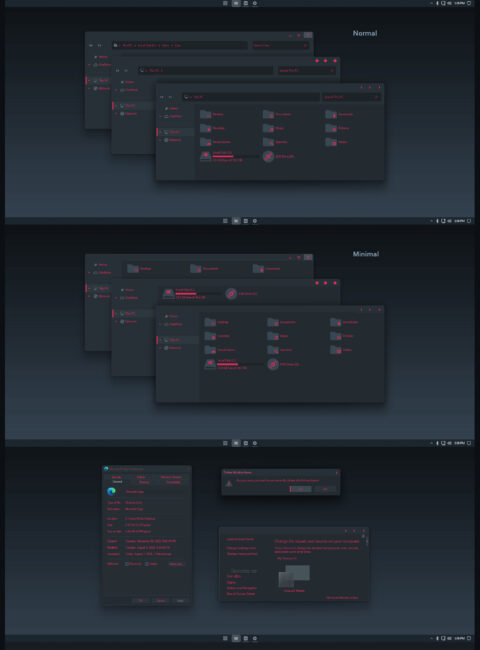 Egemen Dark GREEN And RED Minimal Theme For Windows 11 - Cleodesktop